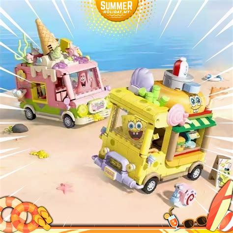 Sembo Block Spongebob Squarepants Series Icecream Burger Food Truck