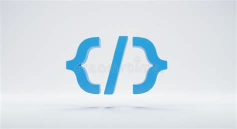 Blue 3d Rendered Coding Symbol Features Curly Braces And A Forward
