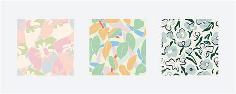 벡터 심플 플라워 일러스트 이음새가 없는 반복 패턴 3 디자인 세트 0명에 대한 스톡 벡터 아트 및 기타 이미지 0명 꽃