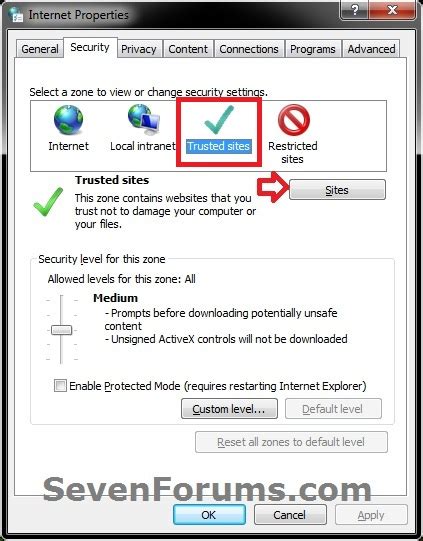 Internet Explorer Security Zones Add Or Remove Sites Windows 7 Forums
