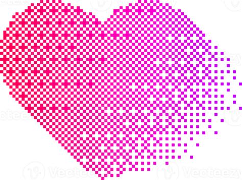 Pixel Pattern Shape Textured Heart With Bitmap Y2k Dither Gradient