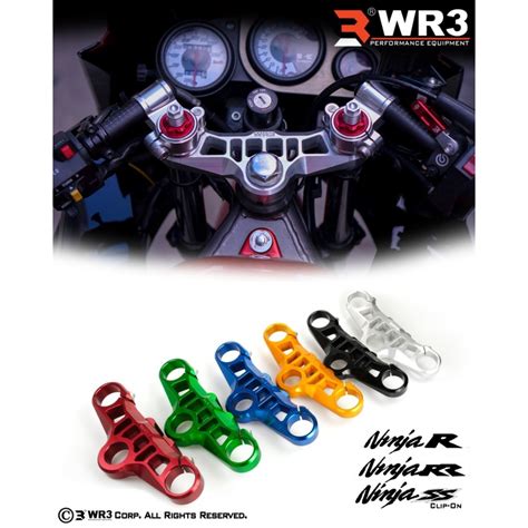Jual Segitiga Stang Triple Clamp WR3 Kawasaki Ninja 150 RR Black Silver