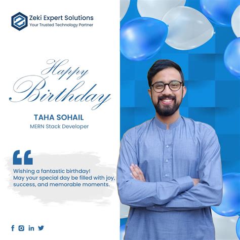 Zeki Expert Solutions On Linkedin Happy Birthday Muhammad Taha Sohail