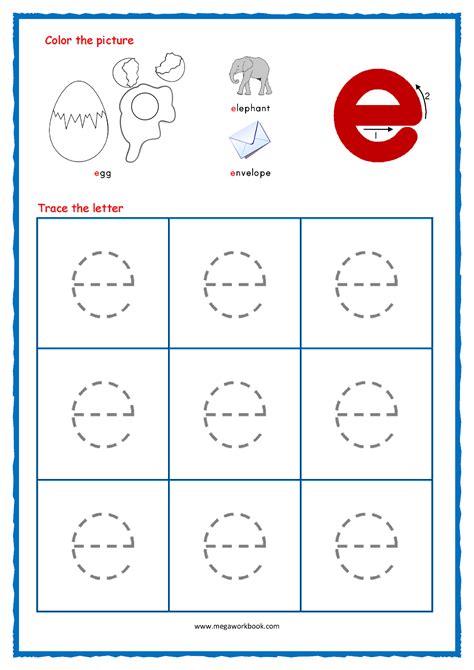 Tracing Small Letter E