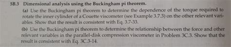 5b3 Dimensional Analysis Using The Buckingham Pi