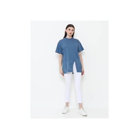 Jual KAOS BASIC OVERSIZE T SHIRT WITH FRONT SLIT WANITA ATASAN WANITA KIMONO Shopee Indonesia