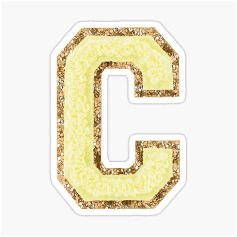 Preppy Yellow Varsity Letter C Sticker