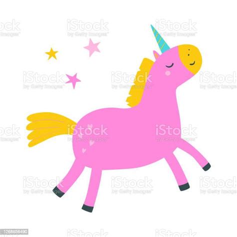 귀여운 유니콘 유니콘만화 스타일의 벡터 일러스트레이션 플랫 스타일로 벡터 그림 스티커 패치 또는 포스터에 대한 훌륭한 디자인