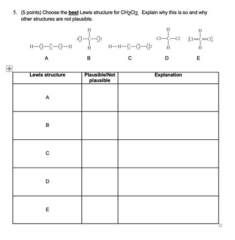 Solved Points Choose The Best Lewis Structure For Chegg