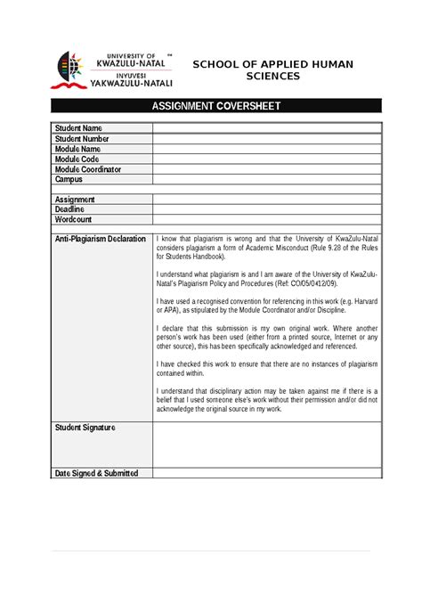 Assignment Coversheet School Of Applied Human Sciences Assignment