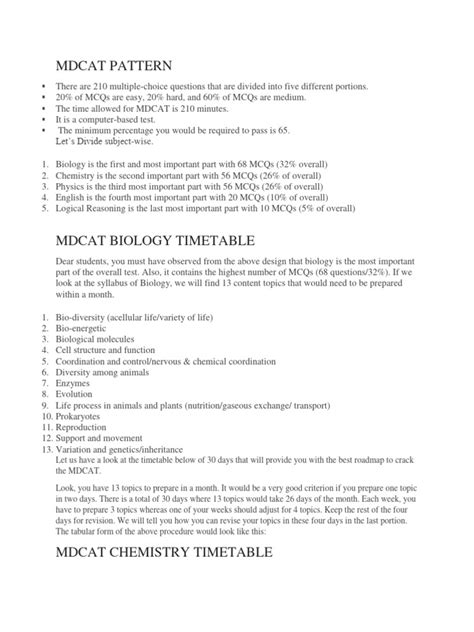Mdcat Pattern Pdf Chemistry Biology