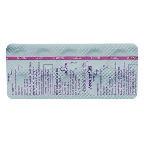 Febuset 40 Tablet Uses Side Effects Price Apollo Pharmacy