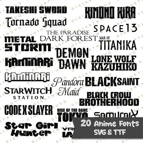 Anime Fonts Bundle Movie Fonts Cartoon Fonts Procreate Fonts Comic