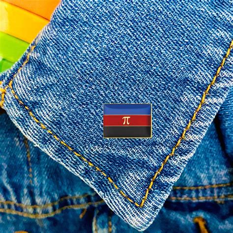 Polyamory Pride Flag Pin With Pi Symbol Polyamory Pin Polyamorous