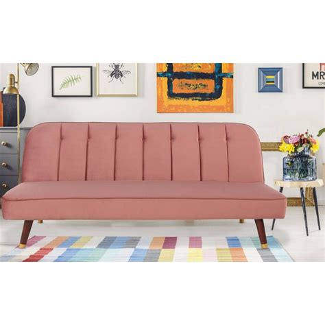 Canapé Convertible Clic Clac Olympia Velours Rose 3 Suisses