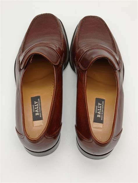 Vintage Bally Mens Loafers Brown Leather Shoes Classic Gentelments