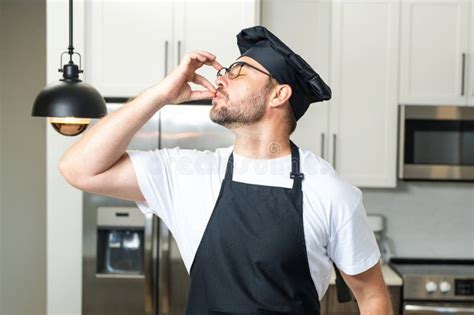 Man Chef Cooker Baker Male Chefs With Sign Of Perfect Food Chef