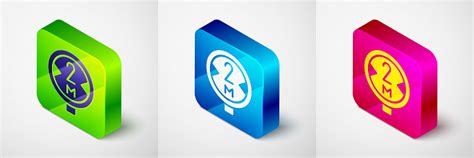 등각 도로 교통 표지판 회색 배경에서 격리된 표지판 아이콘입니다 포인터 기호입니다 격리 된 거리 정보 표지판 방향 기호입니다 정사각형 버튼입니다 벡터 3차원 형태에 대한