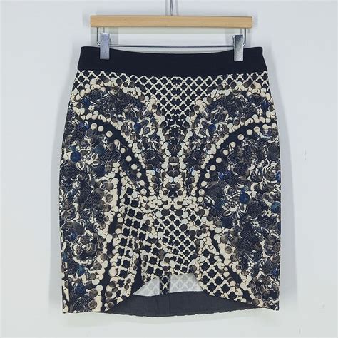 잇미샤 여 언발 프린팅 스판 미디스커트 블랙67 H 헬로마켓