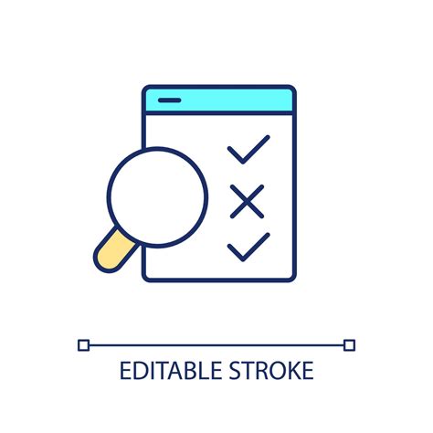 Search Mistake Rgb Color Icon Find Problem Identify Flaws Checkup And Audit Checklist With