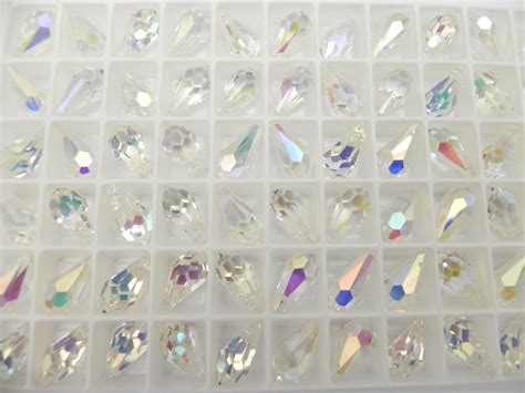 Crystal AB X Mm Vintage Swarovski Faceted Pendant Drops Etsy