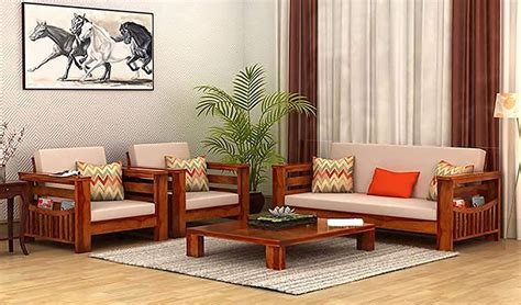DOKRI Wooden Seater Sofa Set For Living Room Seater Sofa For