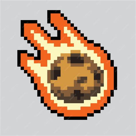 Pixel Art Illustratie Meteor Pixelated Meteor Meteor Ruimtepictogram