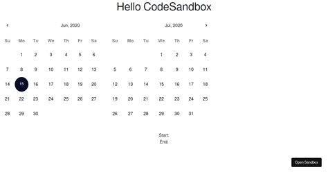 React Date Range Calendar Examples Codesandbox React Date Range Calendar Examples Codesandbox