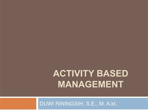 Activity Based Management Ppt