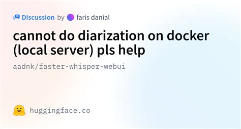 Aadnk Faster Whisper Webui Cannot Do Diarization On Docker Local
