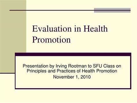 Ppt Evaluation In Health Promotion Powerpoint Presentation Free Download Id3434372