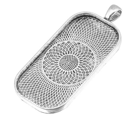 10pcslot Fit 2550mm Rectangle Antique Pendant Settings Cabochon Base
