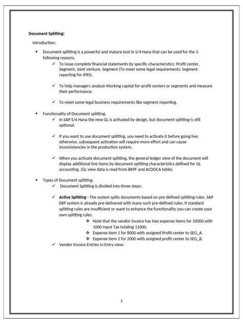 Sapdocument Spliting Pdf Invoice Business