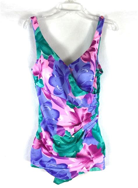 Vintage Pin Up Roxanne One Piece Swimsuit Bra Sized 1 Gem