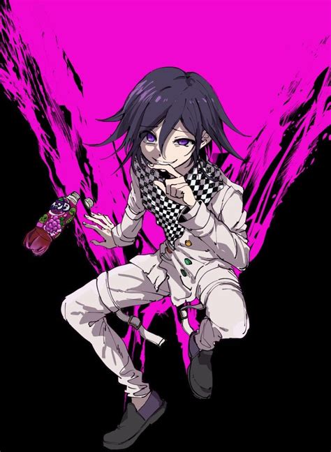 An Anime Character With Black Hair And White Pants Holding A Skateboard