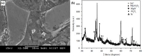 A Scanning Electron Microscopy And B X Ray Diffraction Pattern Of