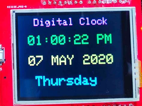 Arduino 12 Hour Format Clock With Tft Display