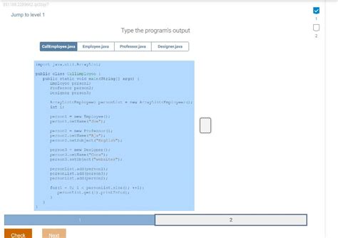 Solved Jump To Level Type The Program S Output Chegg Com