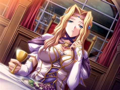 The Big Imageboard Tbib 1girl Blonde Hair Breasts Cleavage Cup Food