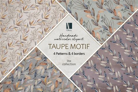Taupe Motif Patterns And Borders Graphic Patterns ~ Creative Market