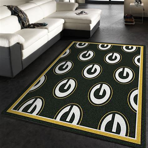 Green Bay Packers Repeat Rug Nfl Team Area Rug Carpet Kitchen Rug