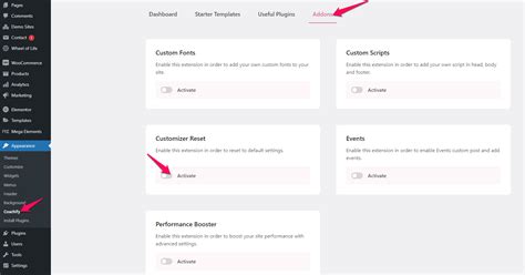 Customizer Reset Coachify Theme