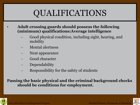 Crossing Guard Training Module 7 Policies Ppt