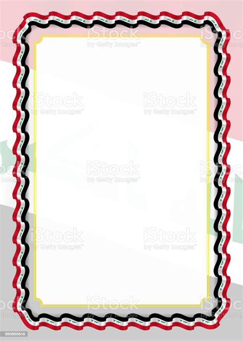 框架和邊界的絲帶與伊拉克國旗 範本元素為您的證書和文憑向量向量圖形及更多人圖片 人 伊拉克 垂直構圖 Istock