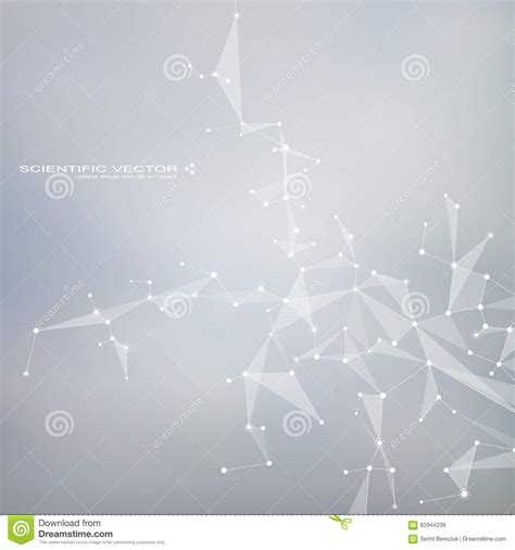 Molecule Dna And Neurons Vector Molecular Structure Connected Lines With Dots Genetic