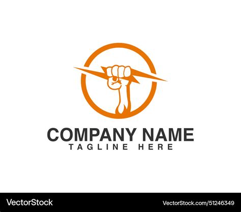 Hand Holding Lightning Bolt Logo Design Royalty Free Vector