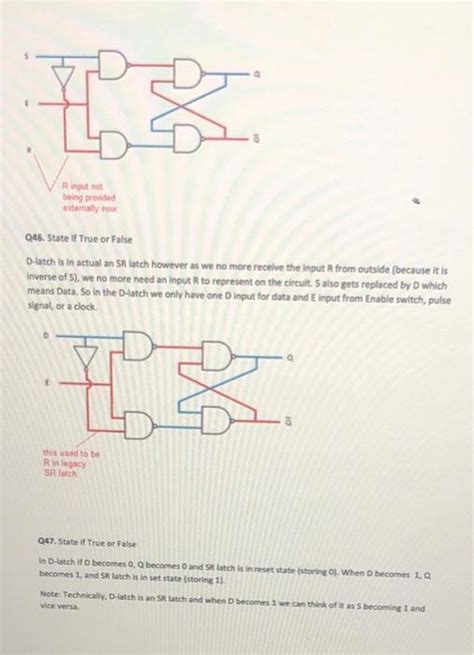 Solved Q44 State If True Or False Although The Gated Sr