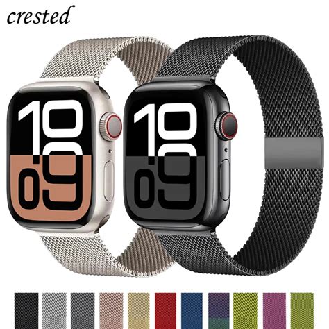 Металлические ремешки CRESTED для Apple Watch | AliExpress