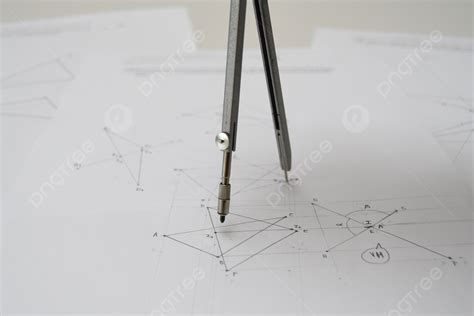 Technical Drawing With Drafting Compasspaper Compass Plan Drafting Photo Background And Picture