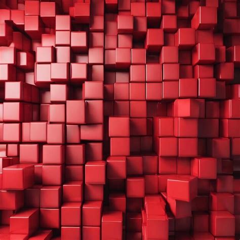 Premium Photo Modern Abstract Random Red Square Cube Box Bar Stack Wall